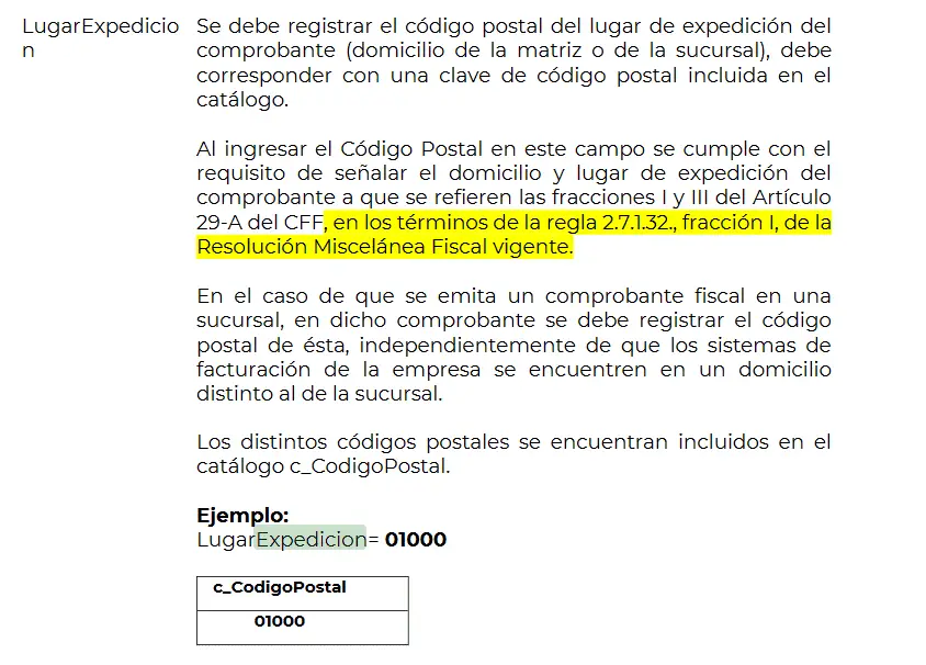 Catálogo De Código Postal Para Facturación